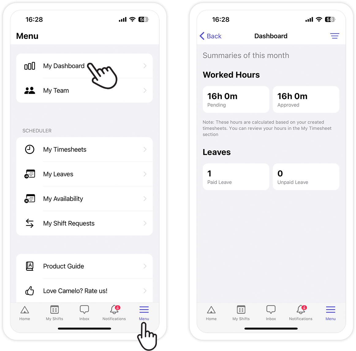 Mobile app guide for employees – Camelo Help Center