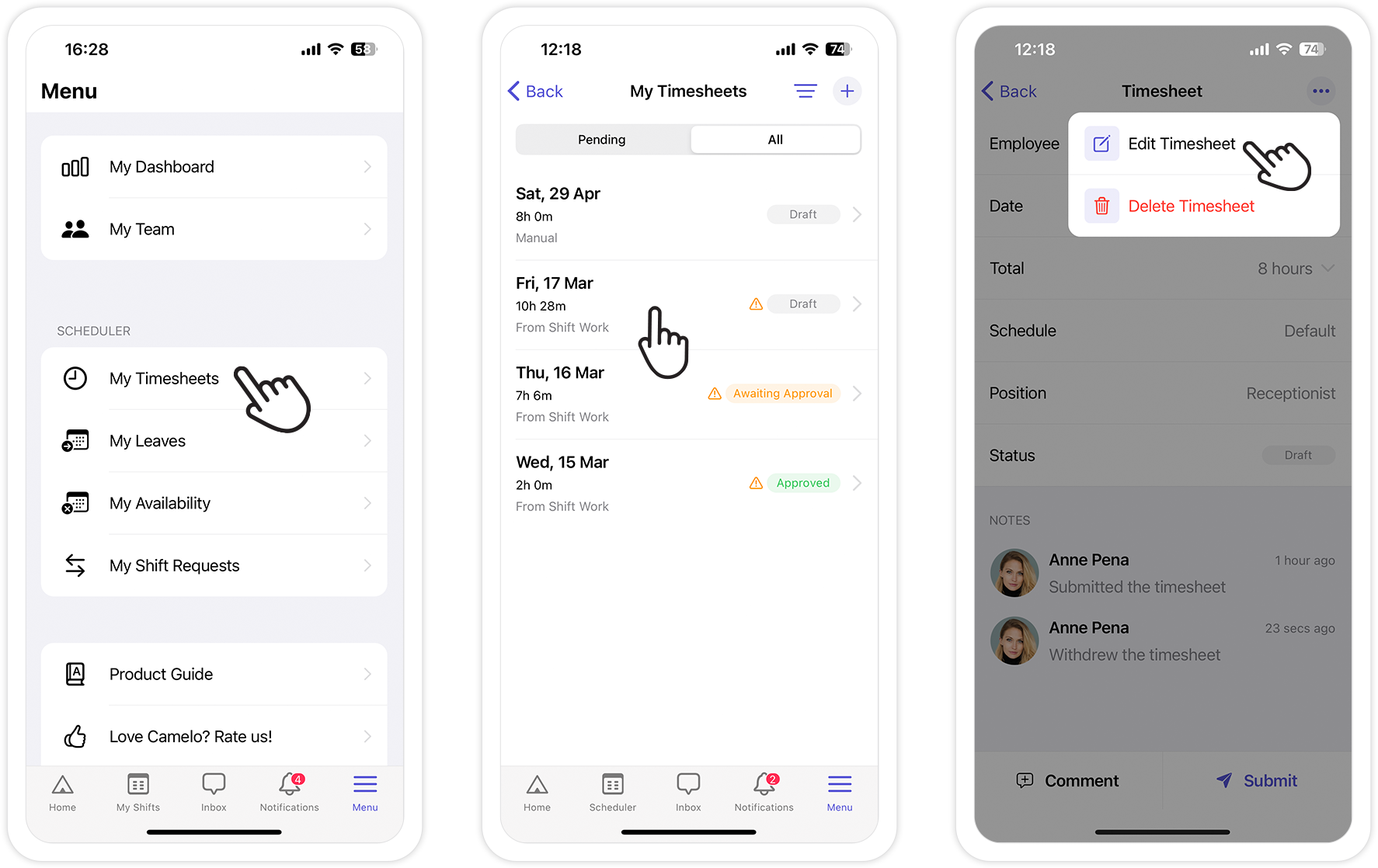 Mobile app guide for employees – Camelo Help Center