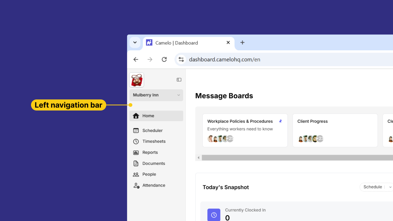 Quick navigation guide for web app – Camelo Help Center